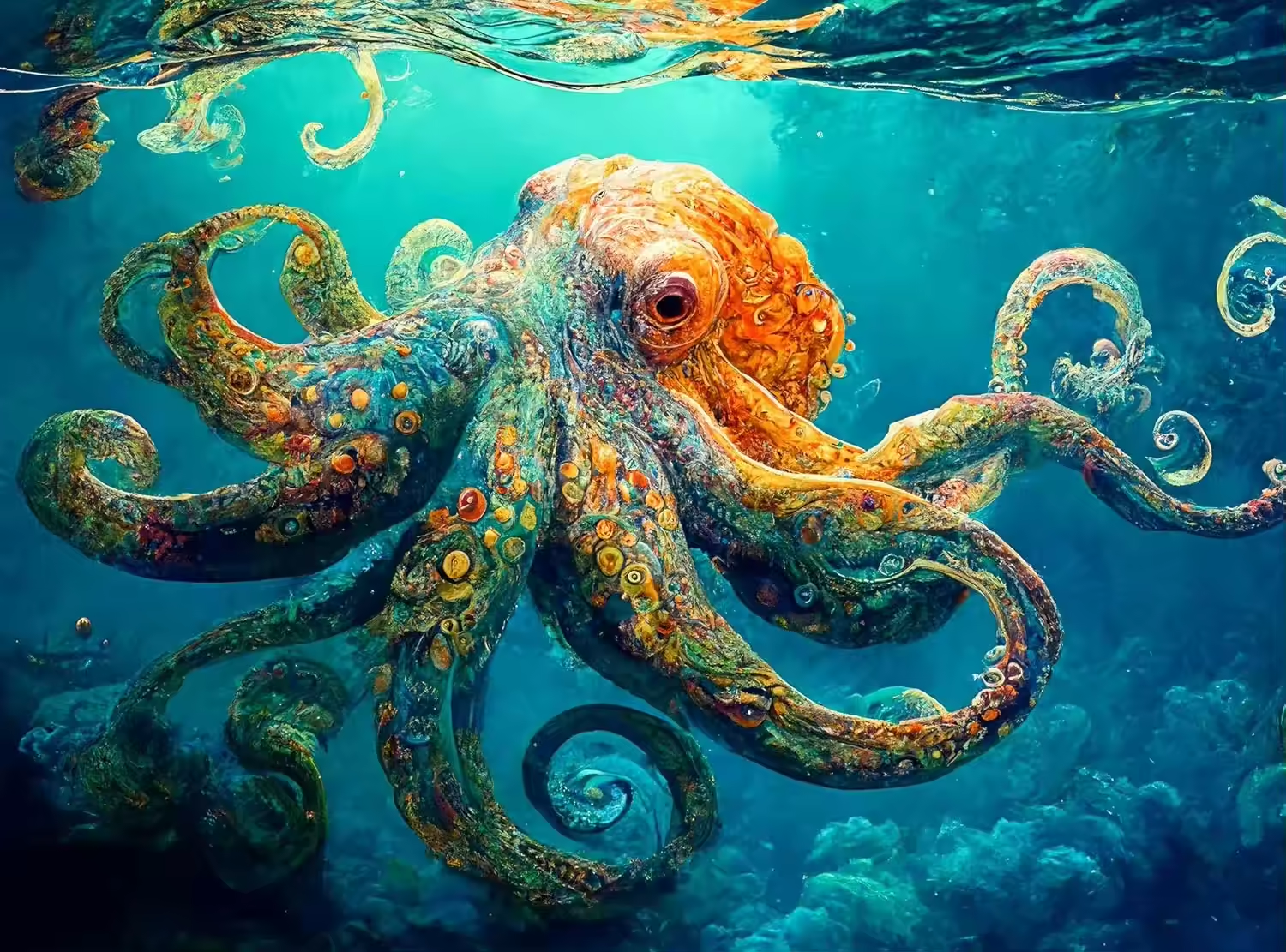 Blue Octopus - 1000 Pieces Jigsaw Puzzle – Puzzleport